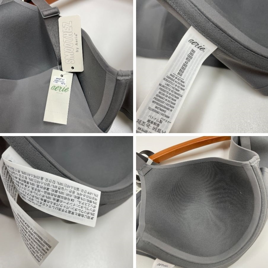Yahoo!オークション - /38D/ aerie シェルグレー SMOOTHEZ フルカバー ...