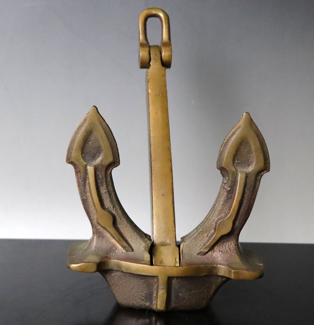 Yahoo!オークション - W-3923 真鍮製 錨 ストックレスアンカー インテ...