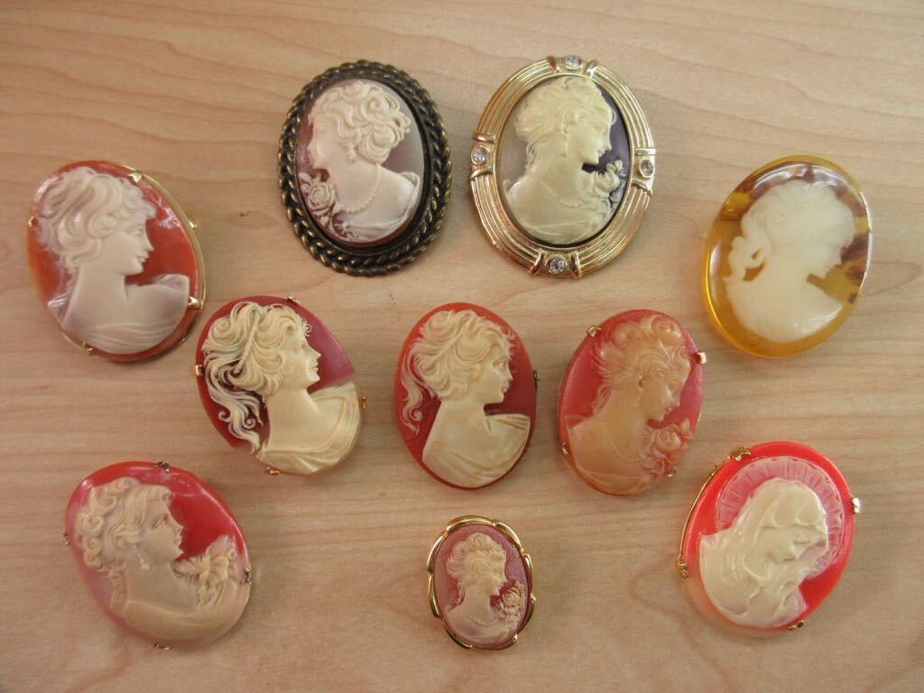 Yahoo!オークション - 【B96】カメオ CAMEO カメオ系 貴婦人 横顔 など...