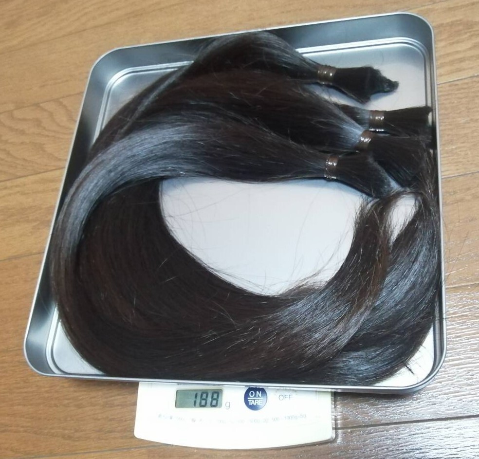 Yahoo!オークション - 毛束 髪束 日本人 55cm 188g
