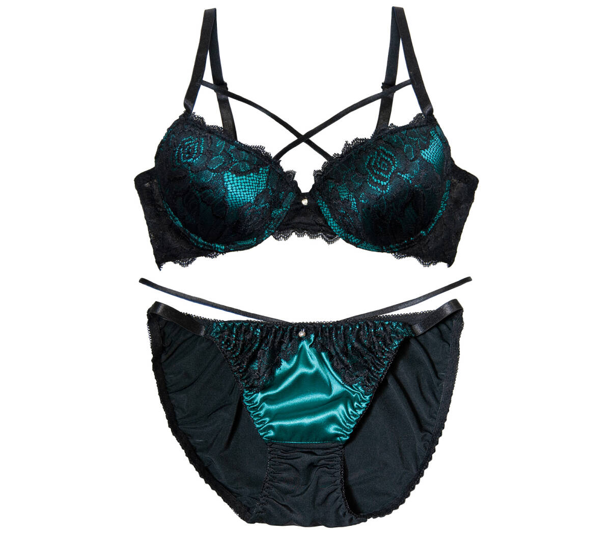 Yahoo!オークション - 新品 C65 ブラック グリーン ブラジャー ショー...