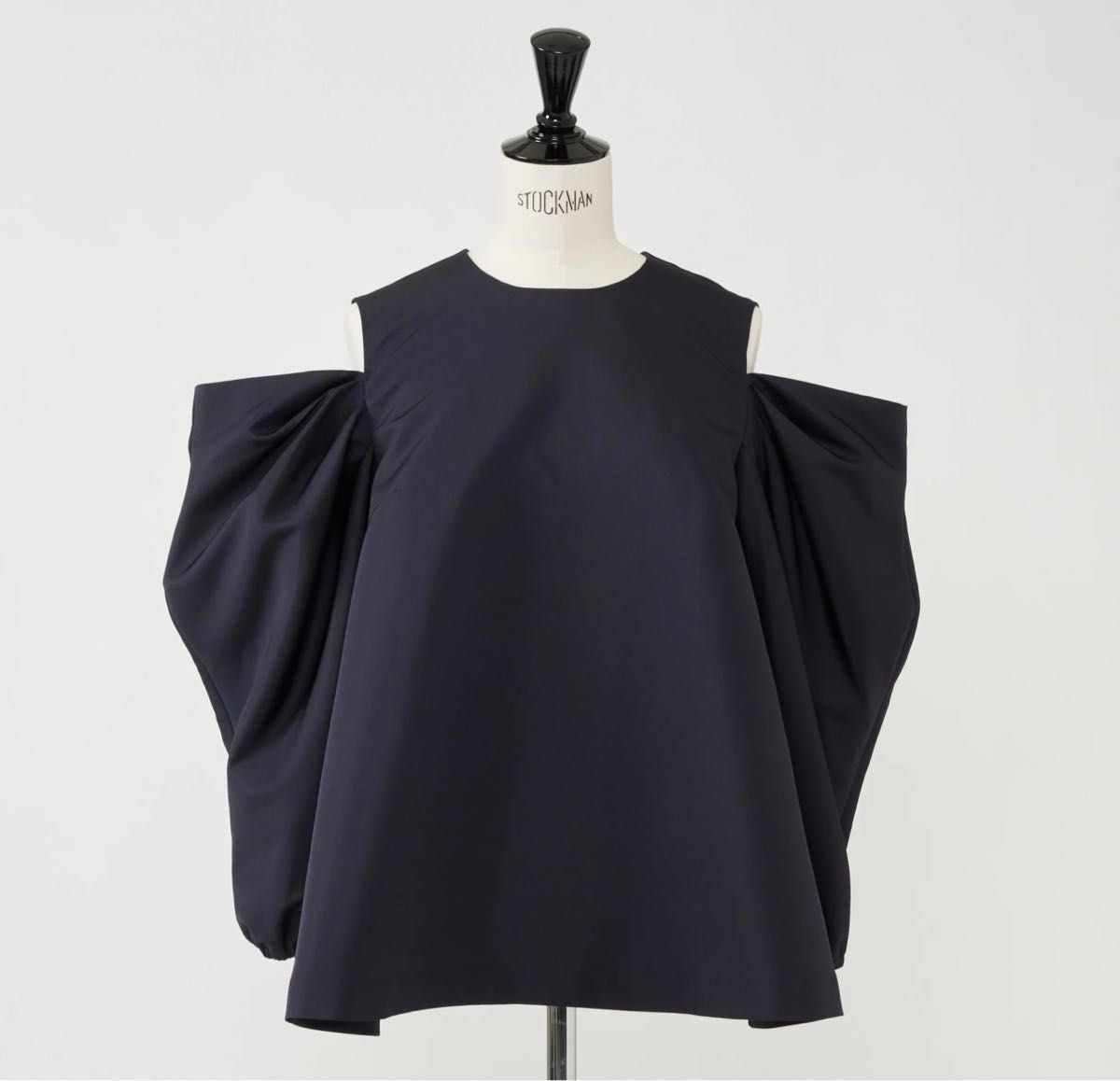 heve カットオフショルダーブラウス ネイビー トップス 半袖 heve カットオフショルダーブラウス ネイビー トップス 半袖