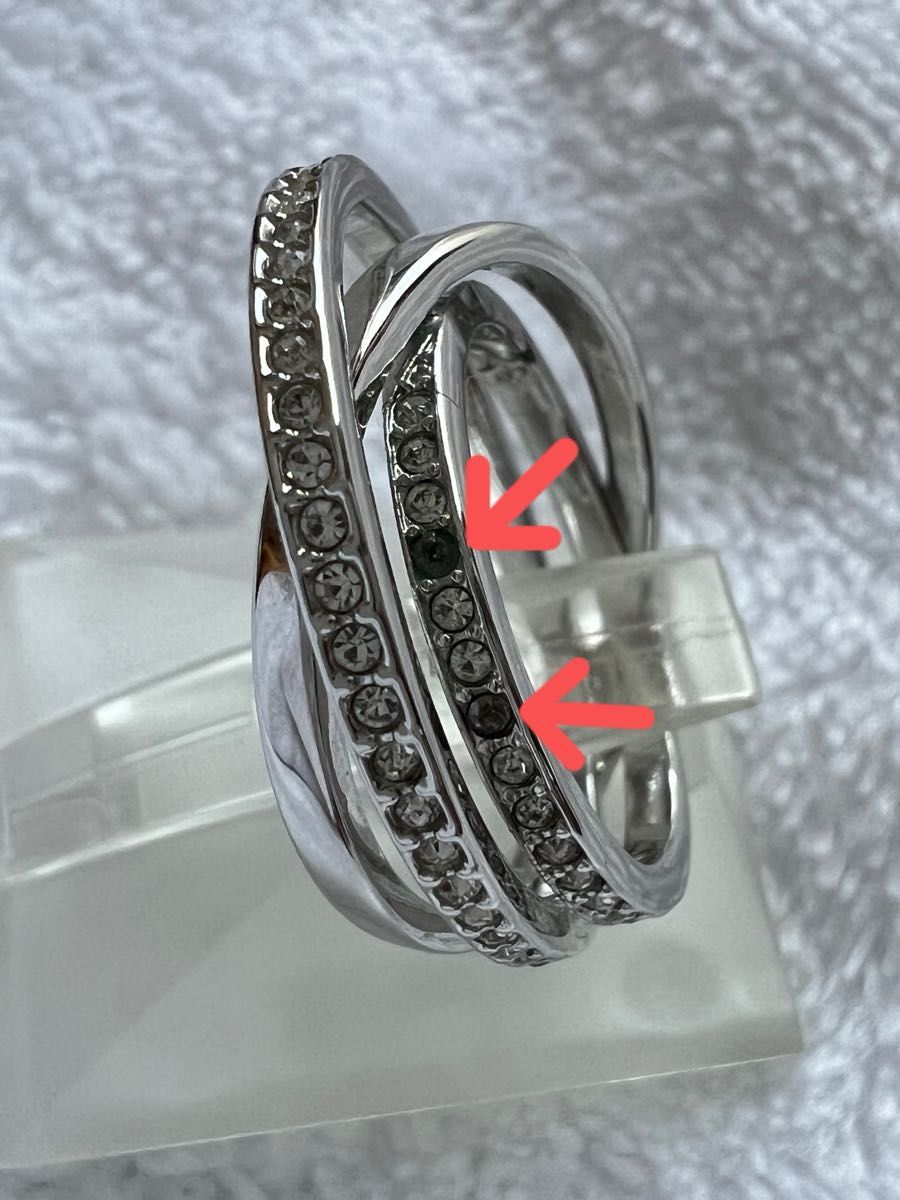 一部変色あり】スワロフスキー SWAROVSKI リング シルバー 一部変色あり】スワロフスキー SWAROVSKI リング シルバー