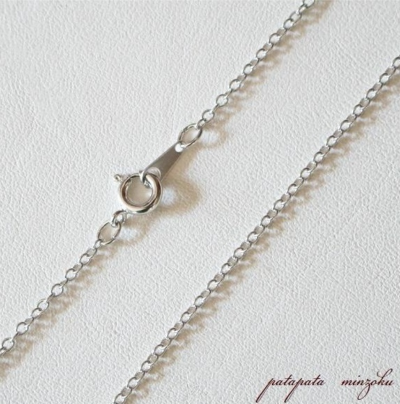 Yahoo!オークション - アズキチェーン 1.6mm 60cm 真鍮製 ロジウム シ...