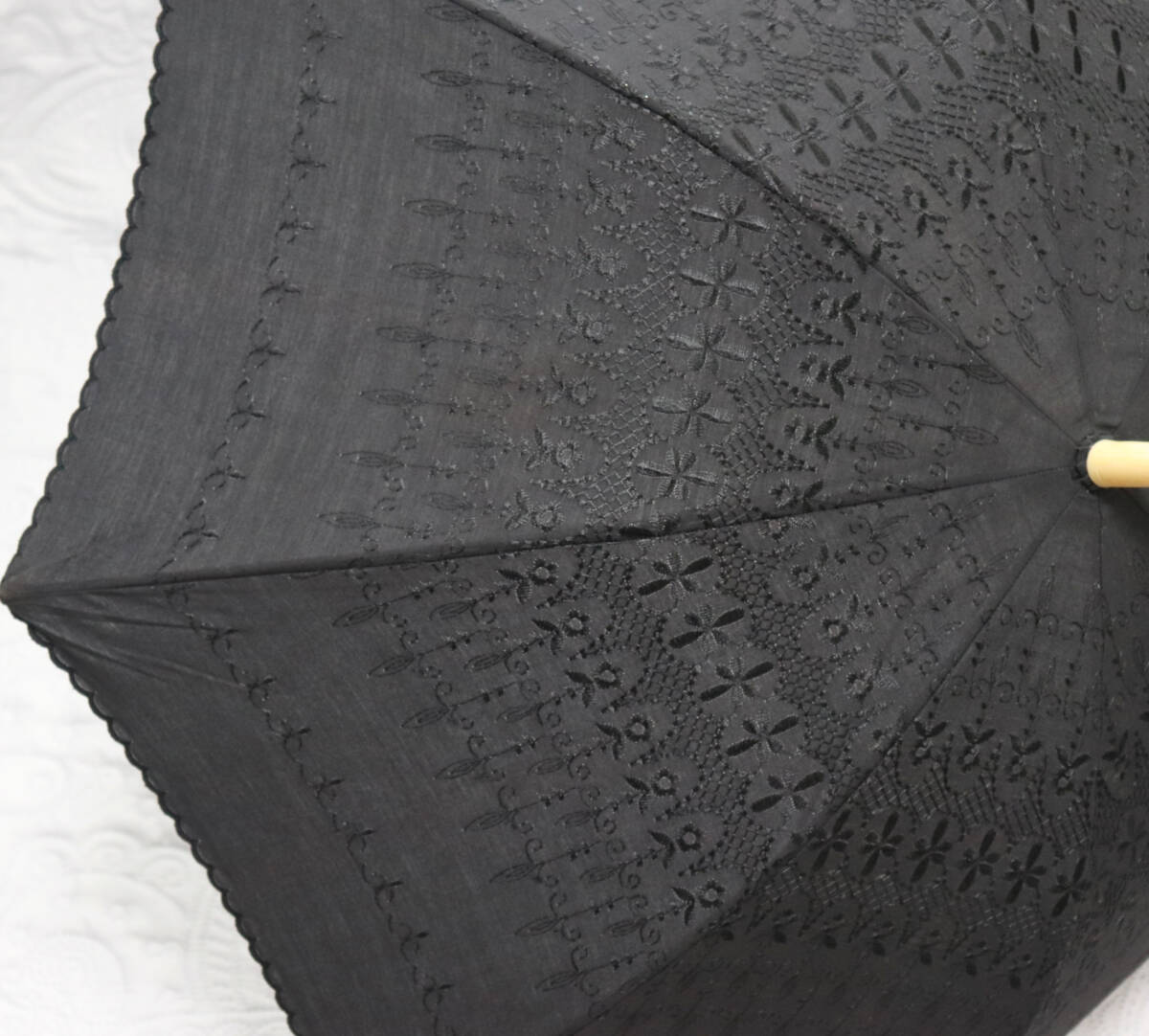 新品【長傘 日傘】高級1点物 ブラック黒地に傘全体豪華お花 新品【長傘 日傘】高級1点物 ブラック黒地に傘全体豪華お花