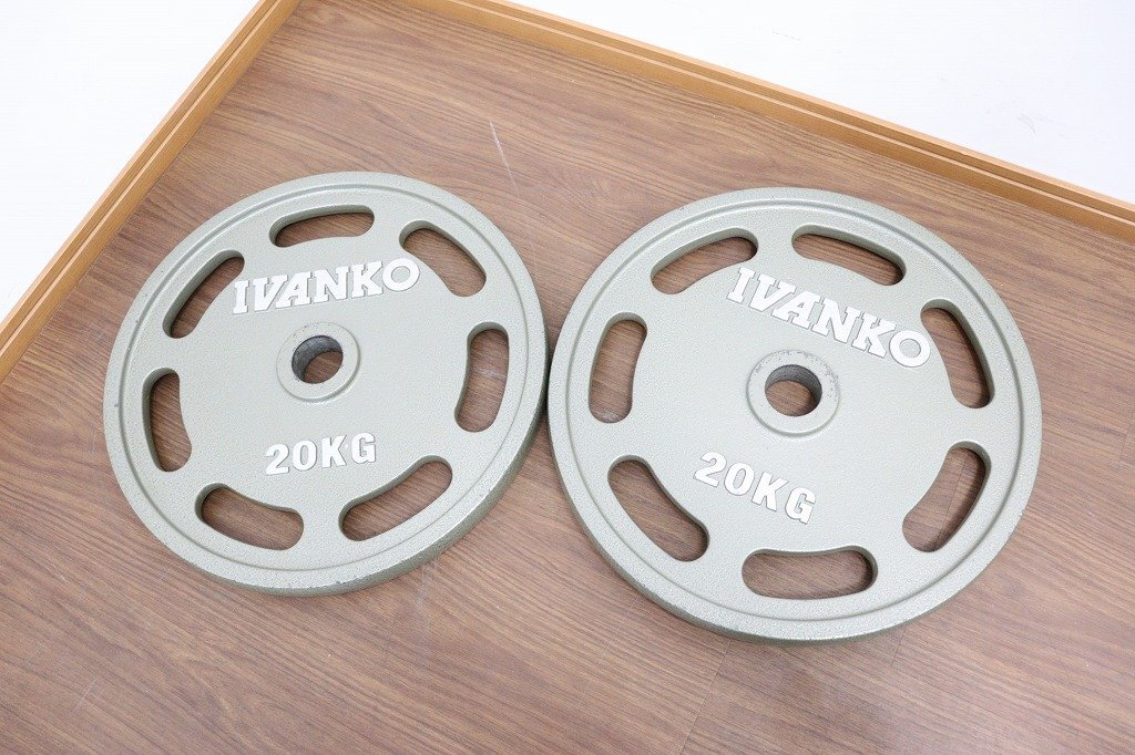 Yahoo!オークション - J5983 IVANKO ダンベルプレート 20kg×2 径約5.5...