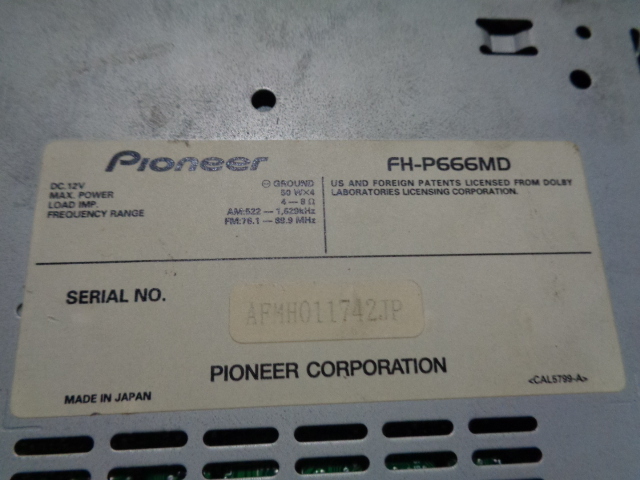 Yahoo!オークション - [F03] 当時物 カロッツェリア FH-P666MD MDLP 2D...