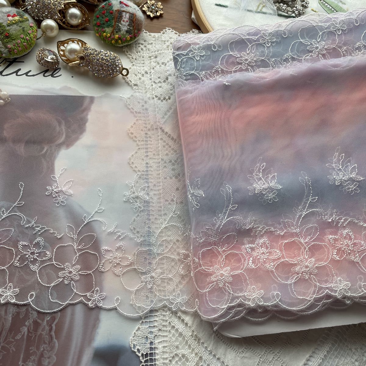 Yahoo!オークション - 1m チュールレース D1-11