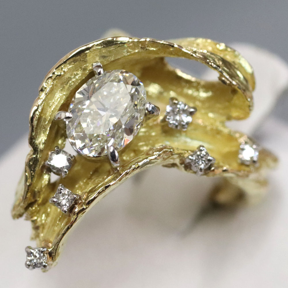 K18ダイヤモンドリング D1.015 D0.11 8.4g #7.5(イエローゴールド台)｜売買されたオークション情報、yahooの商品情報 ...