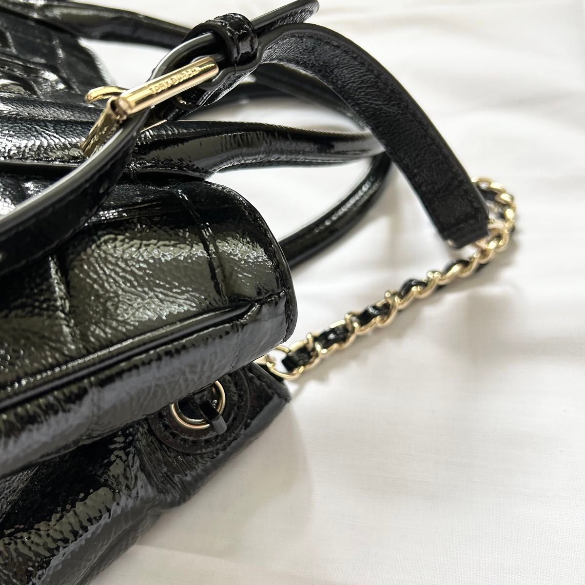 極美品 2way トリーバーチ ショルダーバッグ 黒 クロコ型押し 極美品 2way トリーバーチ ショルダーバッグ 黒 クロコ型押し