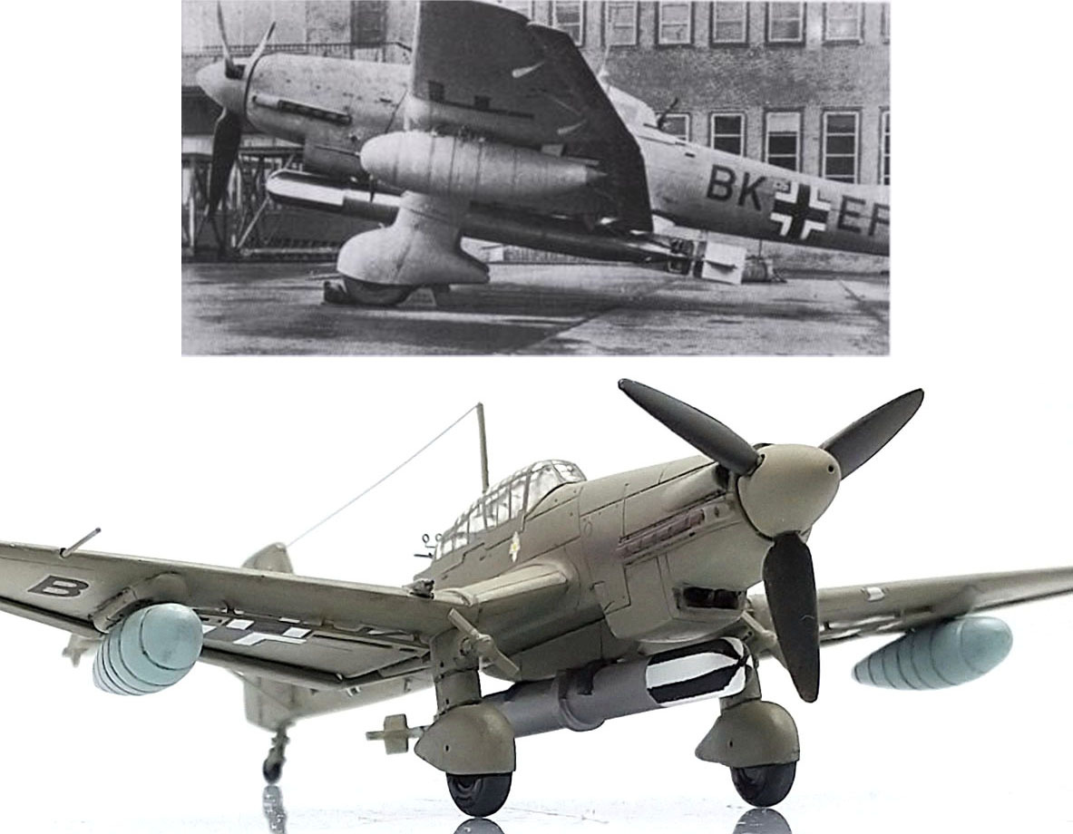 Yahoo!オークション - 1/144 完成品 ユンカース Ju-87 V25 BK+EF 魚雷...