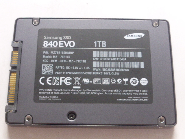 Yahoo!オークション - Samsung SSD 840EVO SATA 2.5inch 1TB(1000GB)