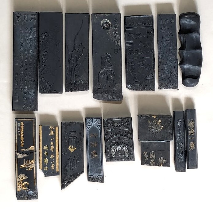 古墨② まとめて 412g 唐墨 中国墨 和墨 胡開文 曹素功 鉄斎墨 古梅園 古松園 呉竹 書道具 日本代购,买对网
