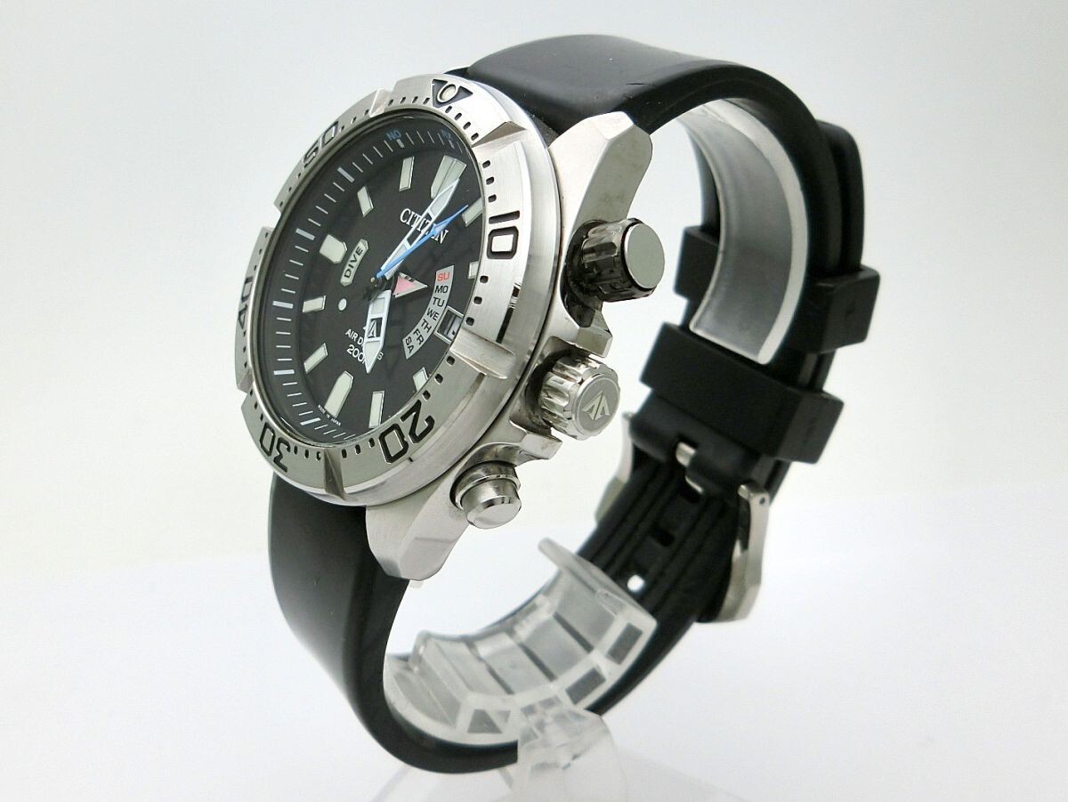 1000円スタート 腕時計 CITIZEN シチズン エコドライブ プロマスター エアダイバー 200m ソーラーQZ 黒文字盤 デイト ジャンク品 WHO H232(プロマスター)｜売買され ...