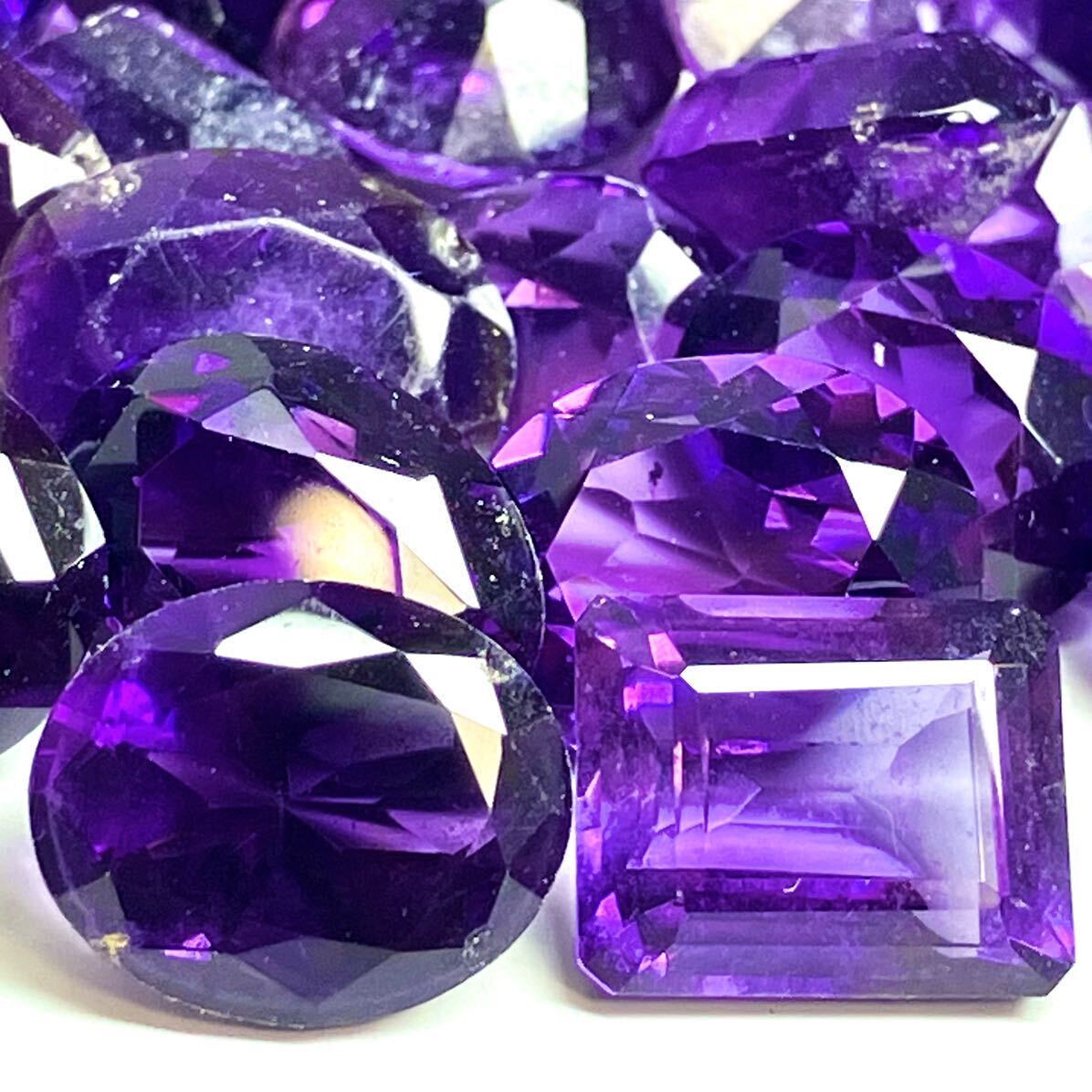Yahoo!オークション - 大量 (天然アメジストおまとめ600ct)j ルース 裸...