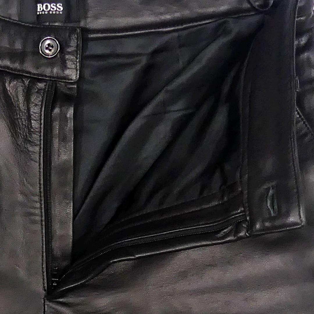 即決 HUGO BOSS W32位 レザーパンツ ヒューゴボス メンズ 46 黒 即決 HUGO BOSS W32位 レザーパンツ ヒューゴボス メンズ 46 黒