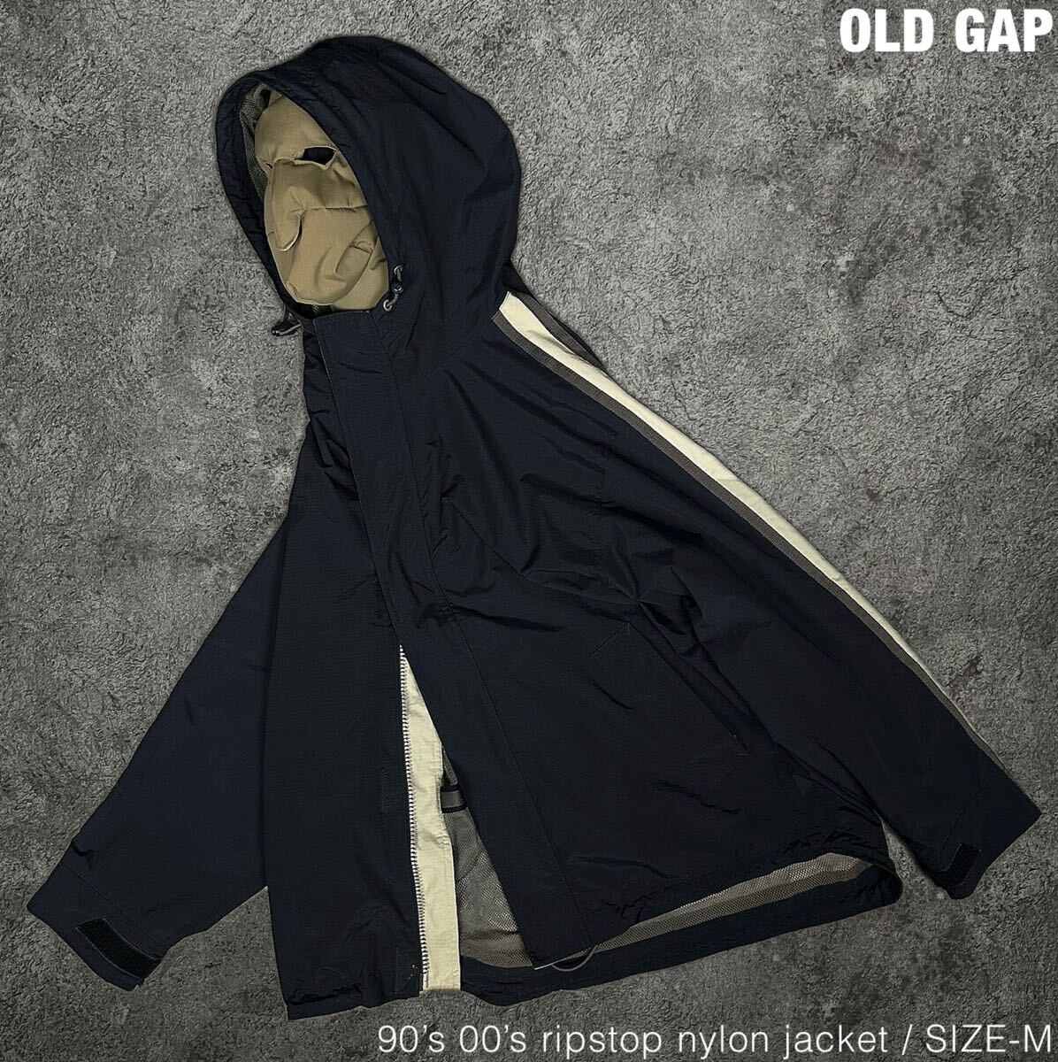 Yahoo!オークション - OLD GAP 90s 00s 紺タグ リップストップ ナイロ...