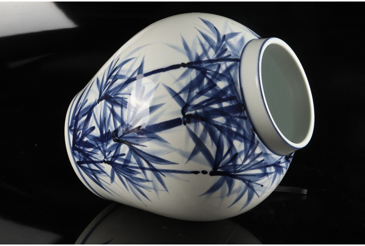 Yahoo!オークション - [URA]近藤潤 造/竹絵花瓶/H26.2cm/共箱/13-6-94 ...