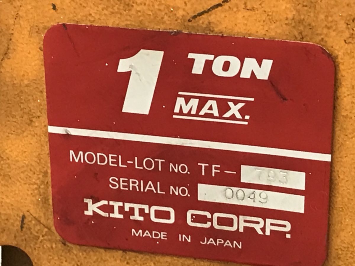 Yahoo!オークション - 0602-135T②6324 トロリー KITO CORP キトー TF-...
