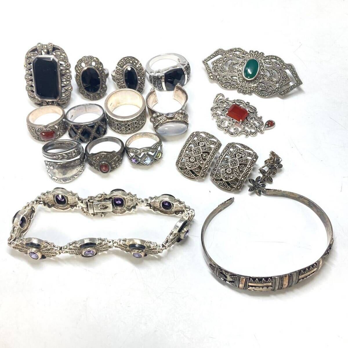 Yahoo!オークション - シルバー 入り アクセサリーおまとめ u重量約163...