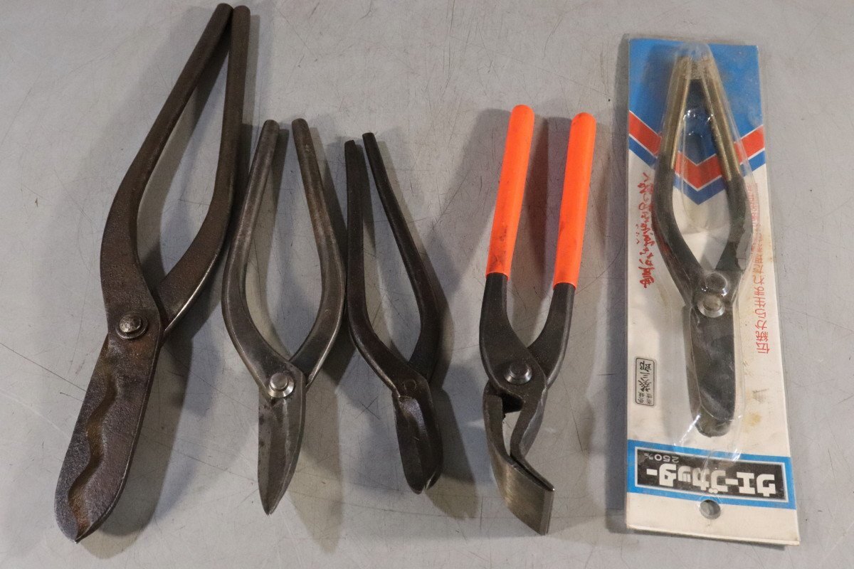Yahoo!オークション - E764 トタンハサミまとめて/鋏/刃物/金物/職人道...