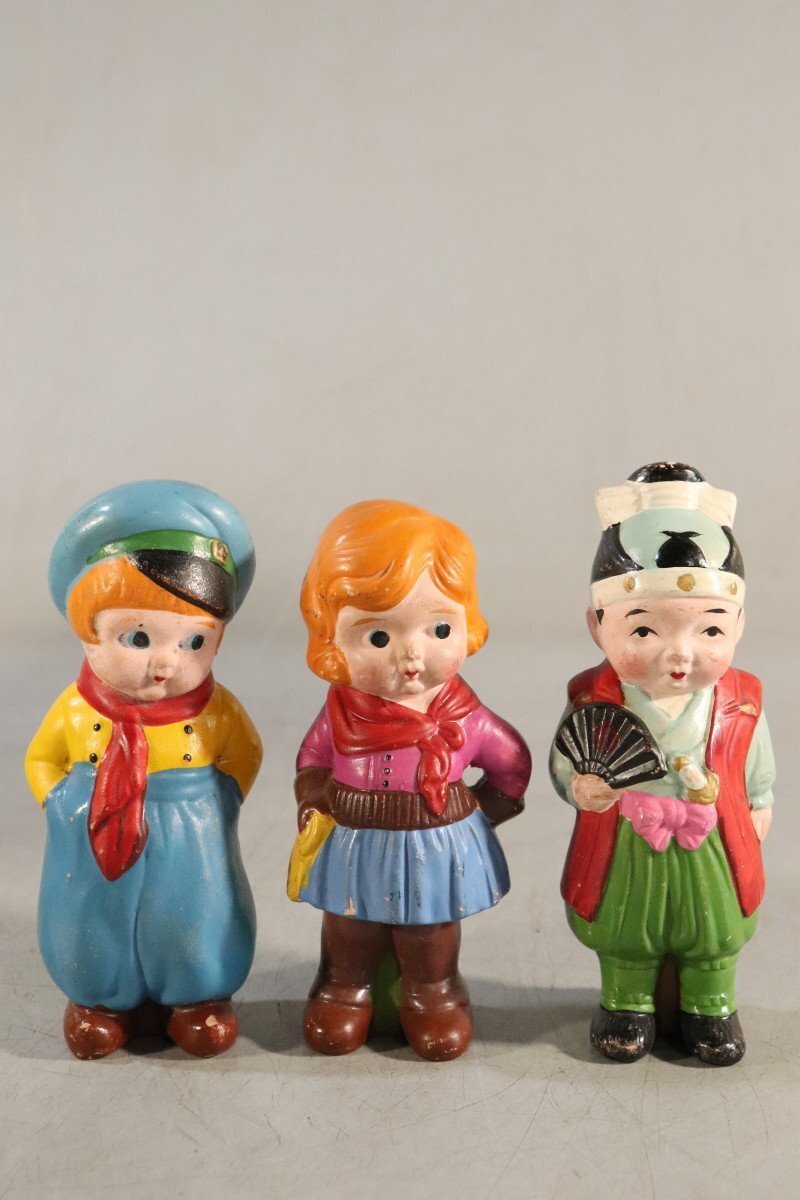 Yahoo!オークション - E808 瀬戸人形3点/高さ約14.5cm/桃太郎/日本人形...