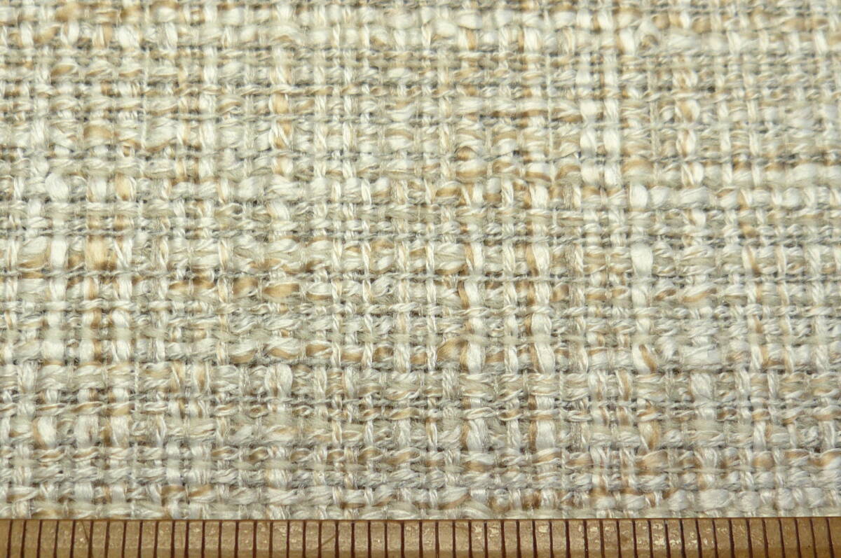 Yahoo!オークション - c132・綿混・ベージュ系3m・霜降・ツイード・粗...