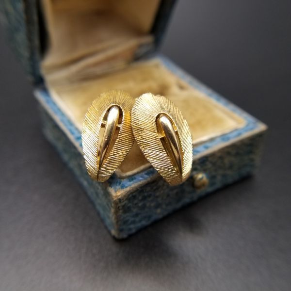 Yahoo!オークション - 50'60's 葉 羽 モチーフ ヴィンテージ イヤリン...