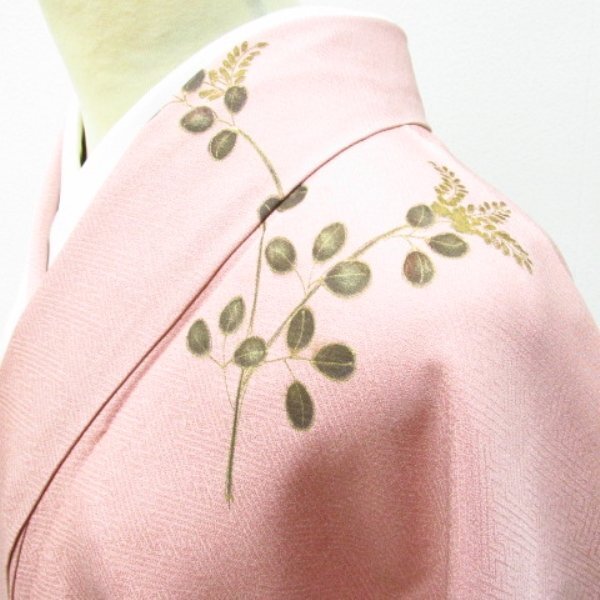 Yahoo!オークション - 着物10 1円 絹 訪問着 作家物 金彩 袷 身丈161c...