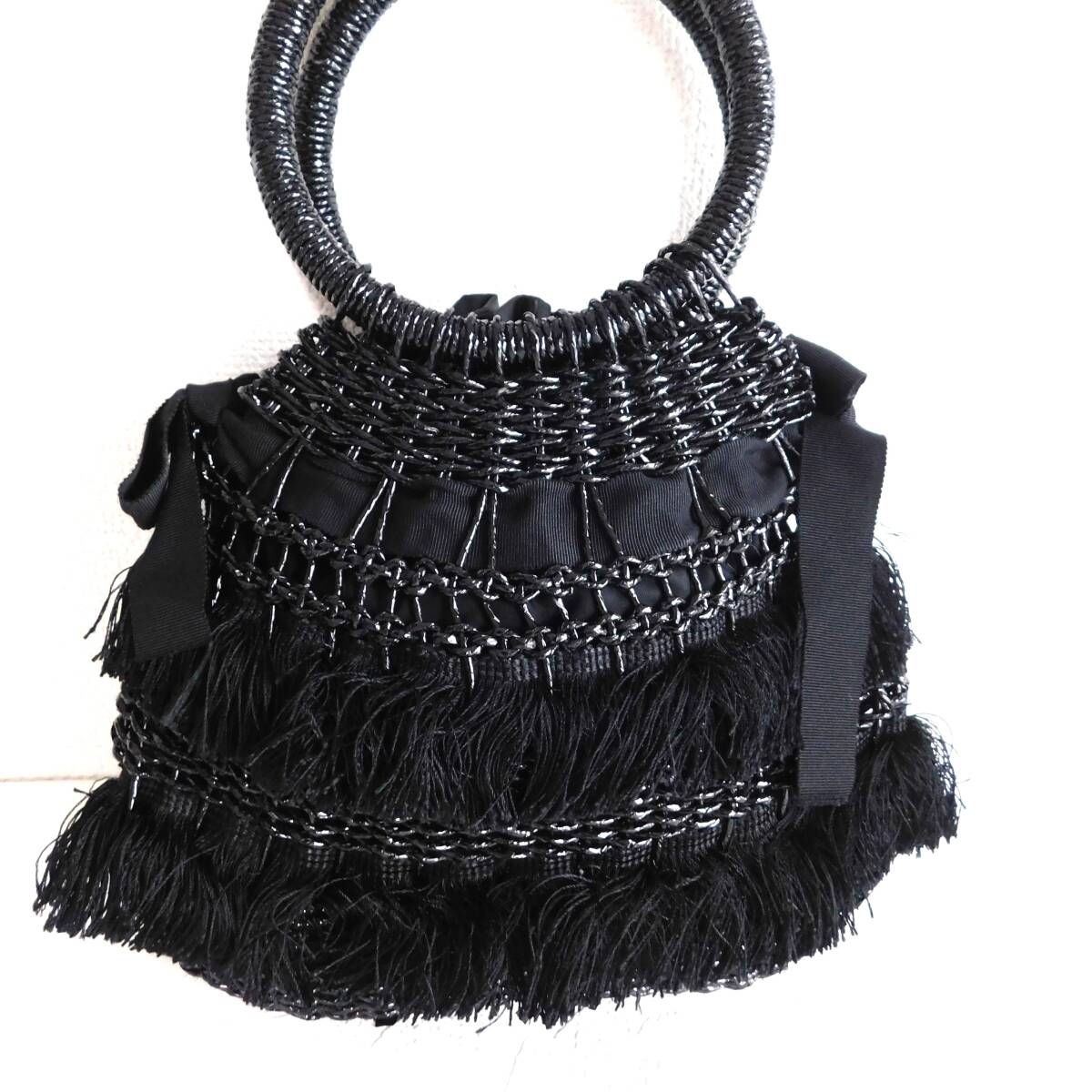 Yahoo!オークション - プチクラッセ 美品 編みバッグ petite classe Y411