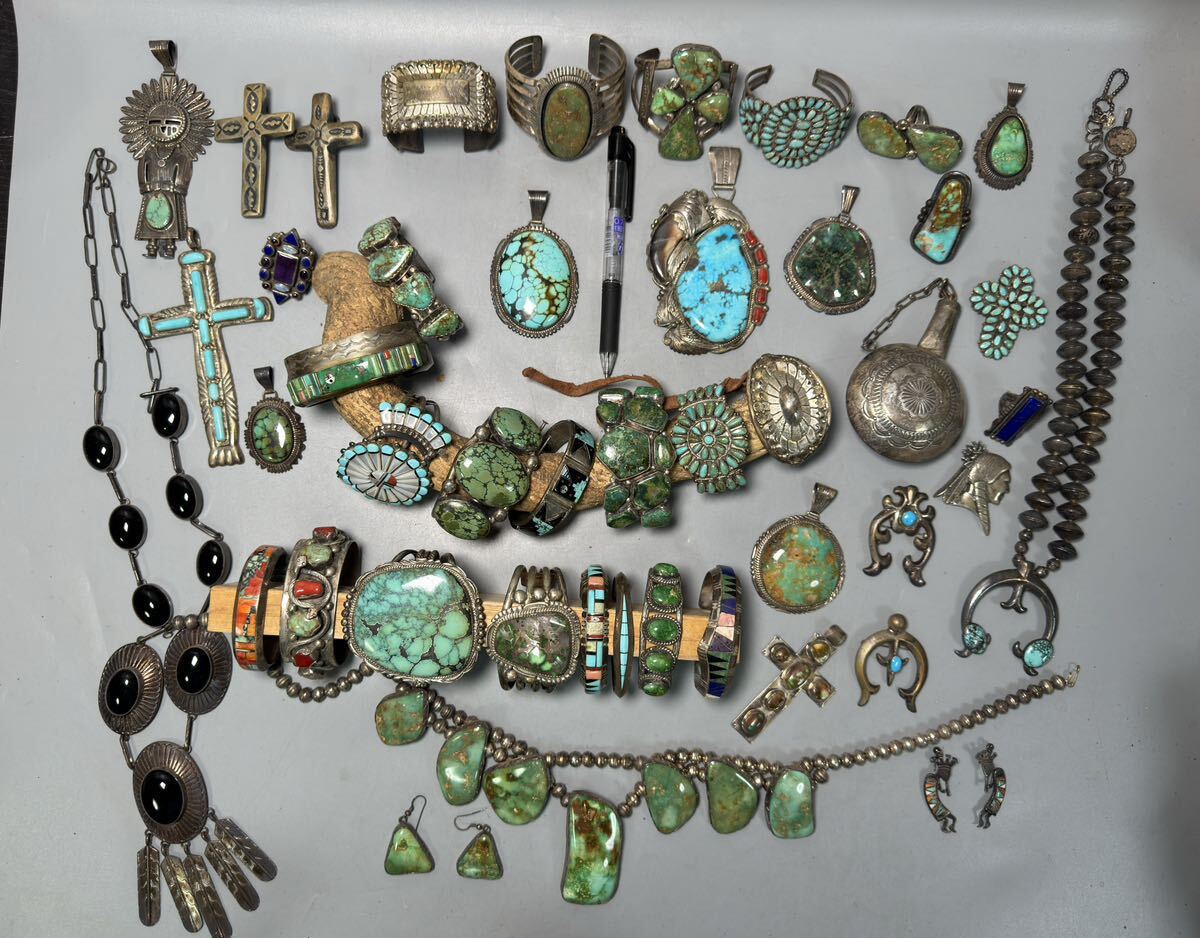 Yahoo!オークション - 超大量希少 ナバホ族作家 素晴らしいシルバーバ...