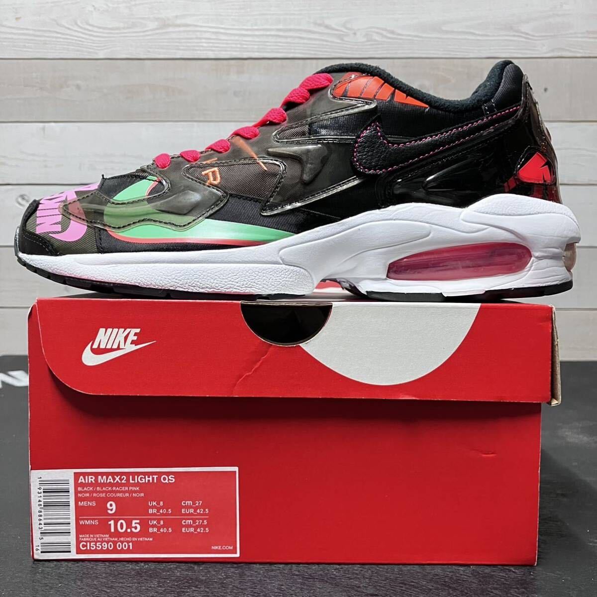 27cm NIKE AIR MAX 2 LIGHT QS BLACK ATMOS CI5590-001 ナイキ 27cm NIKE AIR MAX 2 LIGHT QS BLACK ATMOS CI5590-001 ナイキ