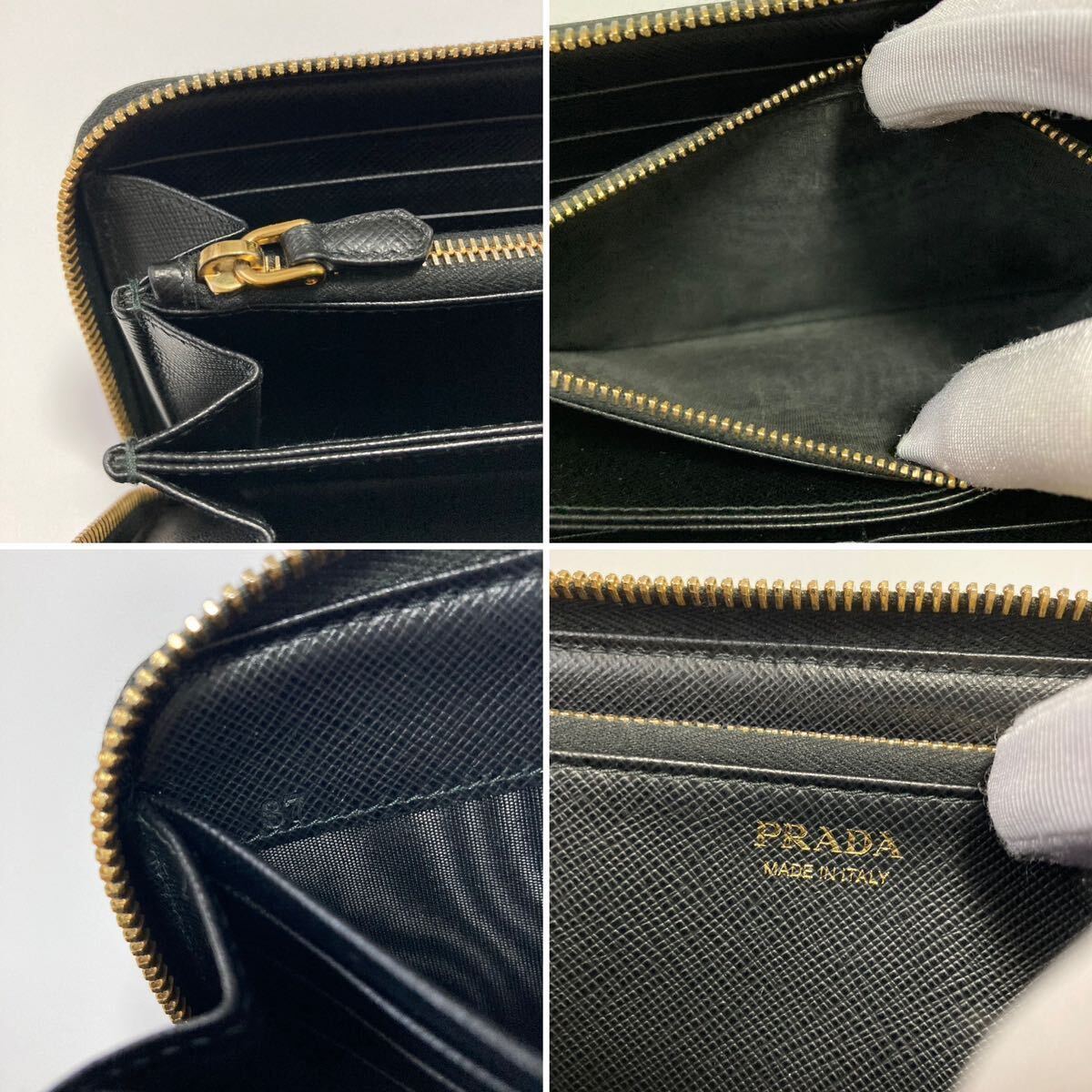 PRADA プラダ サフィアーノ 長財布 ラウンドファスナー ブラック PRADA プラダ サフィアーノ 長財布 ラウンドファスナー ブラック