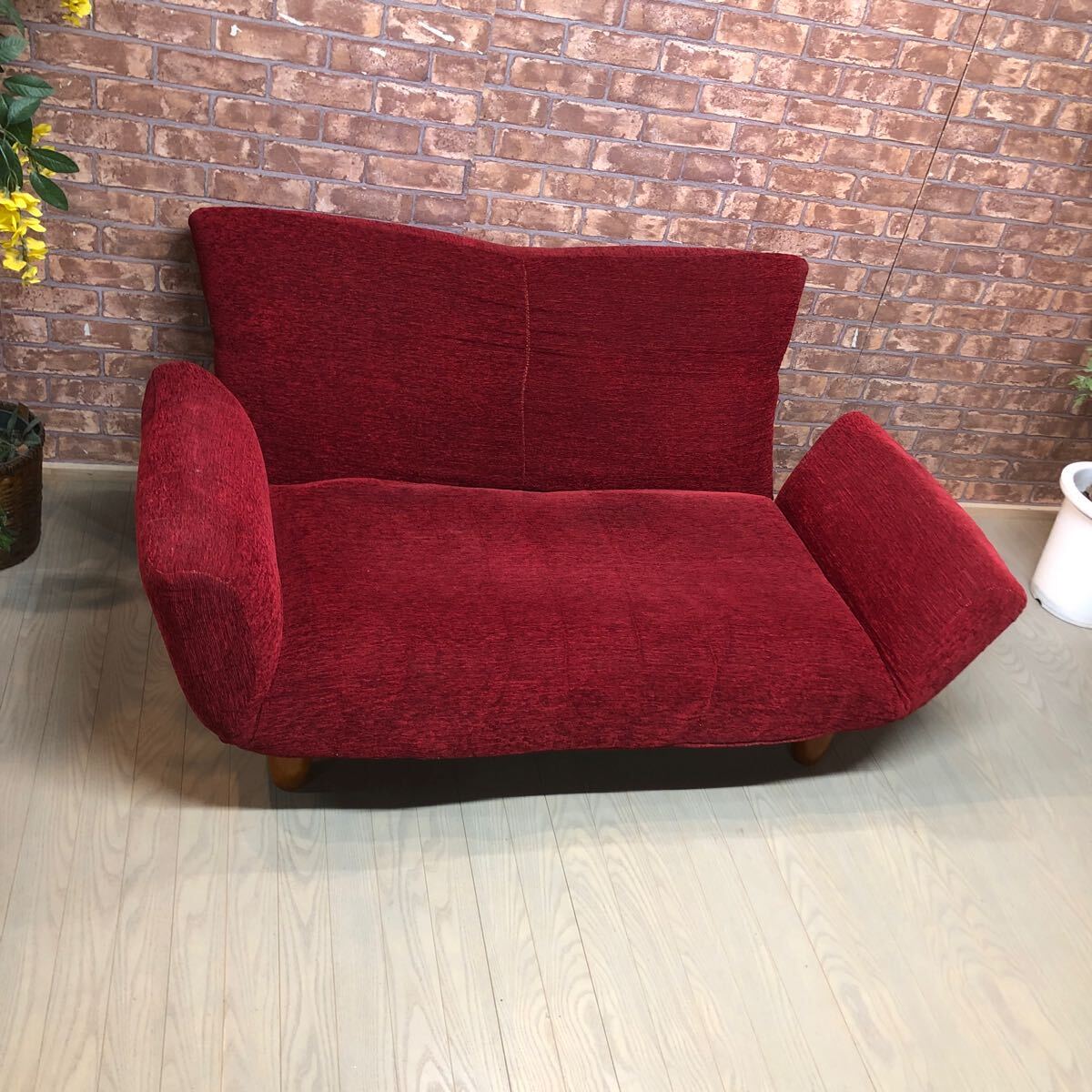 Yahoo!オークション - 1153 ローソファーベッド リクライニング 2人掛...