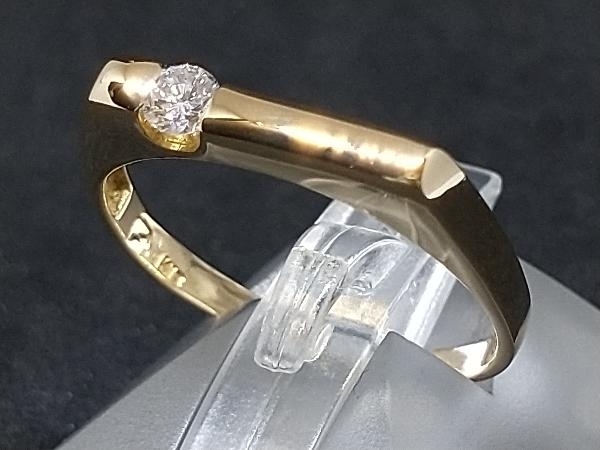 Yahoo!オークション - K18 18金 YG ダイヤモンド リング 指輪 イエロー...