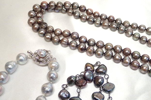 6187 M 豪華 パール 真珠 ネックレス/ロングネックレス/ブルー グレー系/3連/総重量 約458g/SILVER刻印含む デザイン色々 まとめて 11点(その他)｜売買された ...