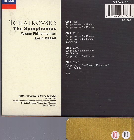 Yahoo!オークション - チャイコフスキー 交響曲全集/マゼール＆VPO（4...