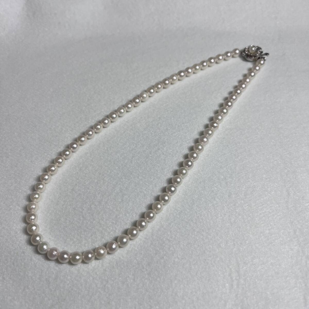 Yahoo!オークション - 真珠 パール 留め具 シルバー SV 約6.4mm ネッ...