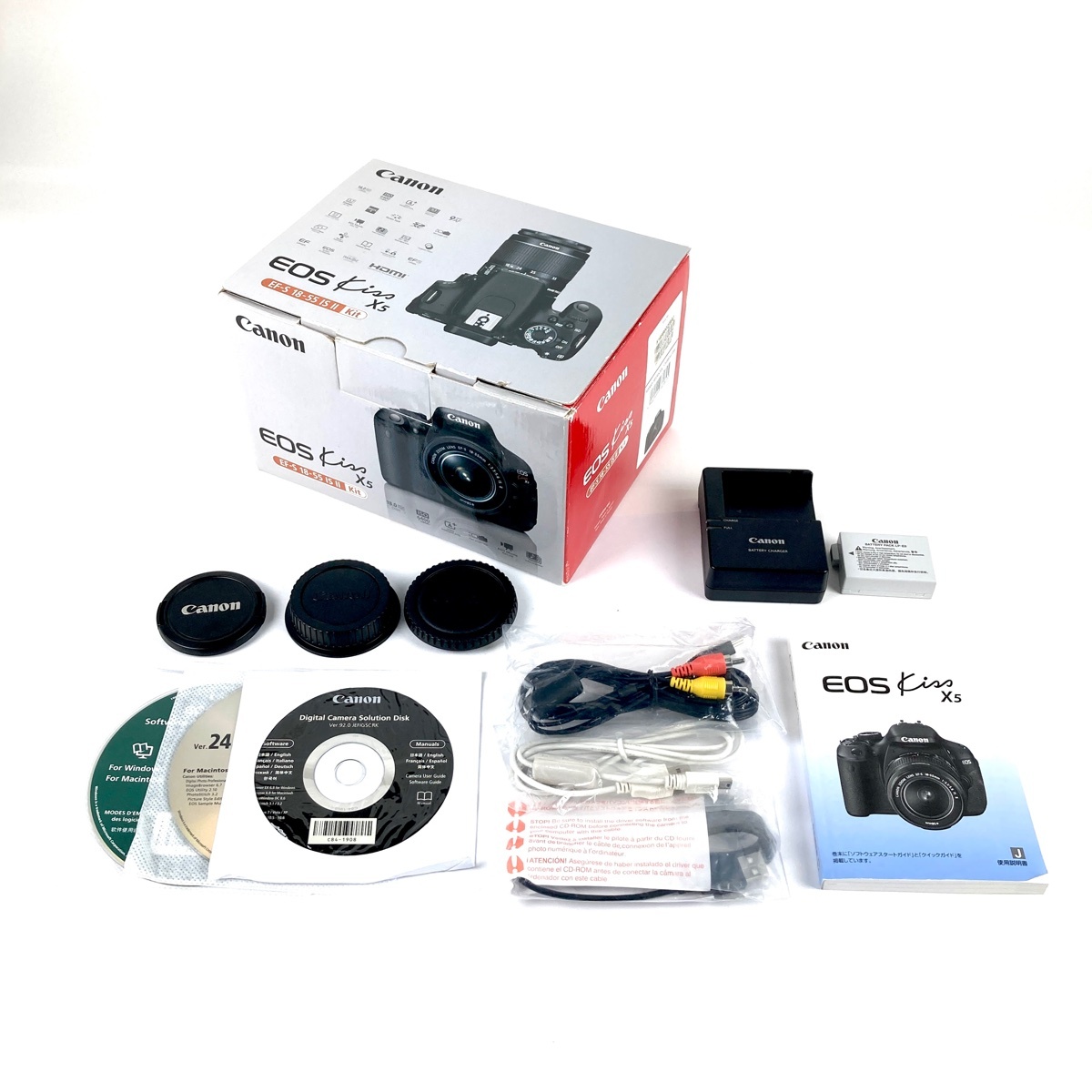 日本代購代標第一品牌【樂淘letao】－キヤノン Canon EOS Kiss X5 EF-S 18-55 IS II レンズキット デジタル 一眼レフカメラ 【中古】