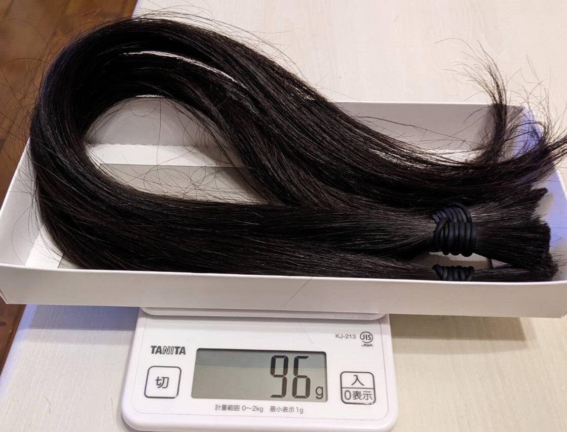 Yahoo!オークション - 毛束 髪束 日本人 60cm 96g