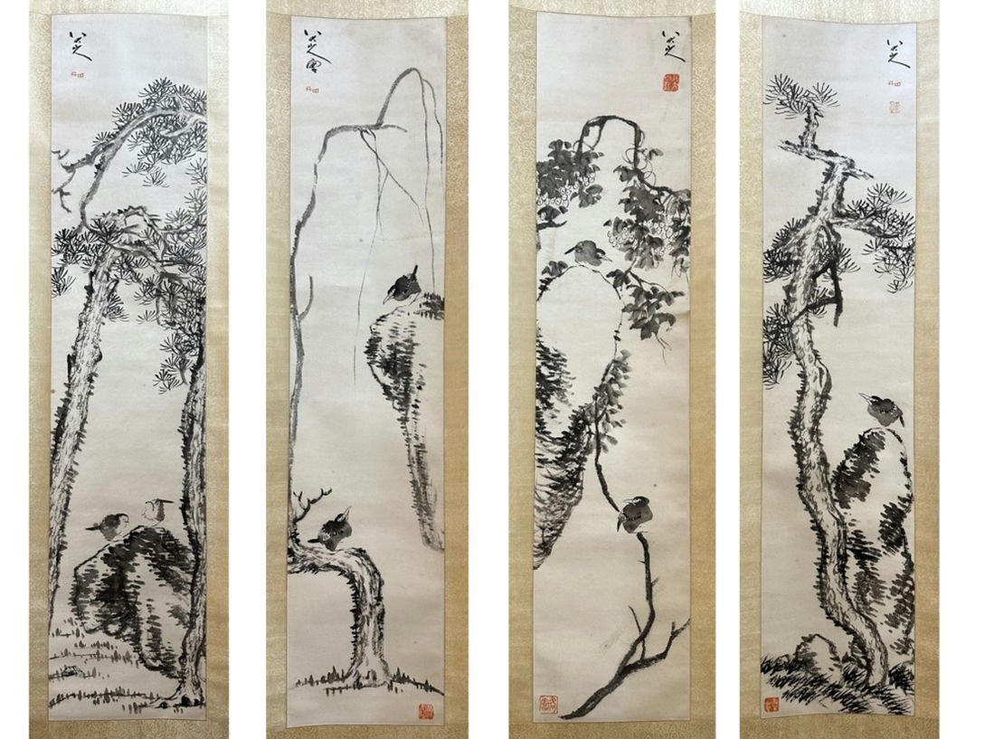Yahoo!オークション - 観心・時代旧蔵 C157中国古書画 八大山人 花鳥...