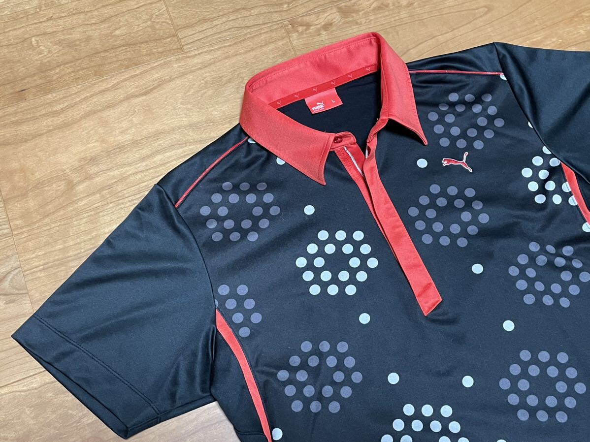Yahoo!オークション - プーマ 超美品 ポロシャツ 黒 赤 Lサイズ 半袖 ...