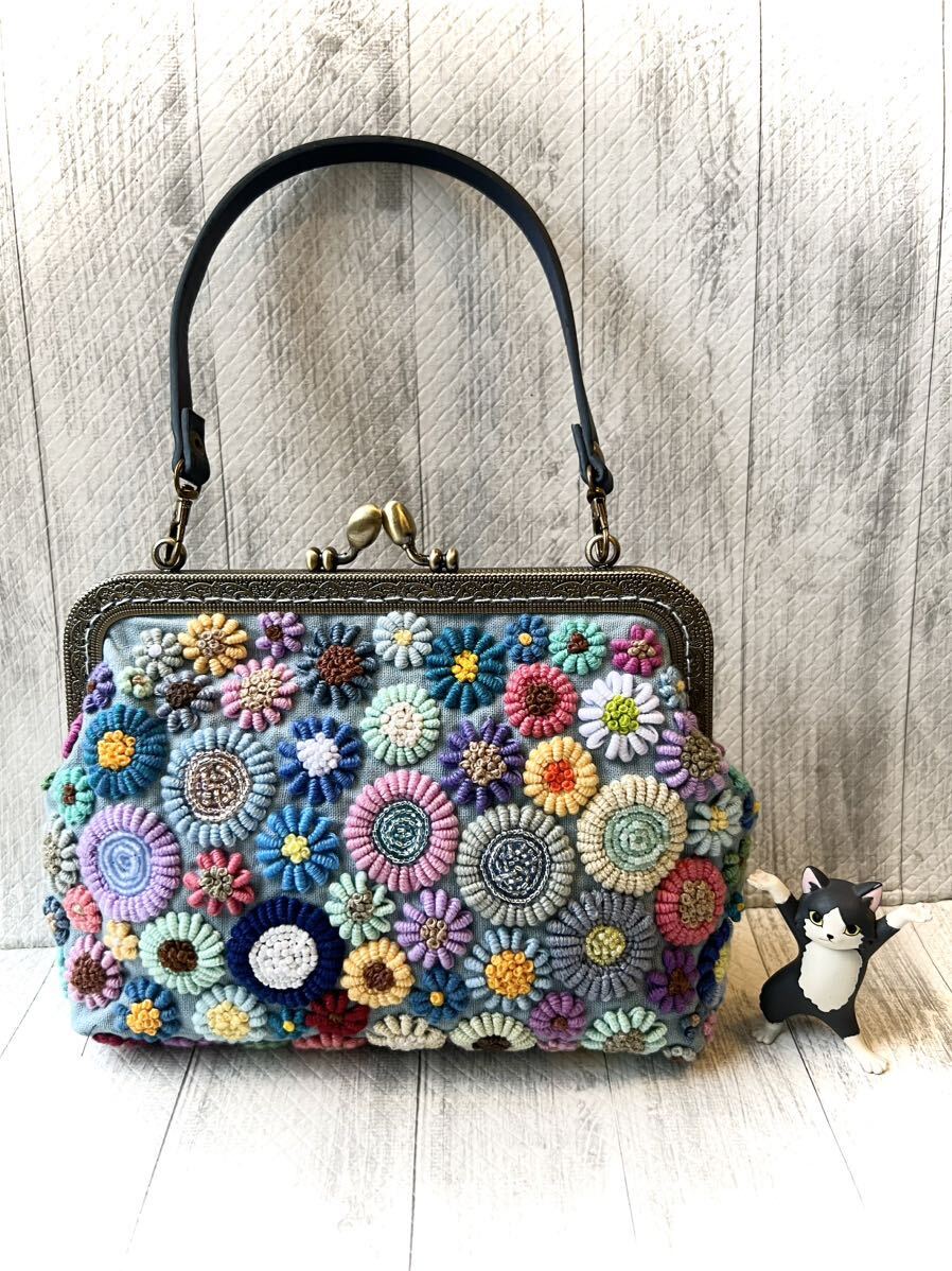 Yahoo!オークション - ×meow×meow× ハンドメイド 手刺繍 花刺繍 ビーズ...