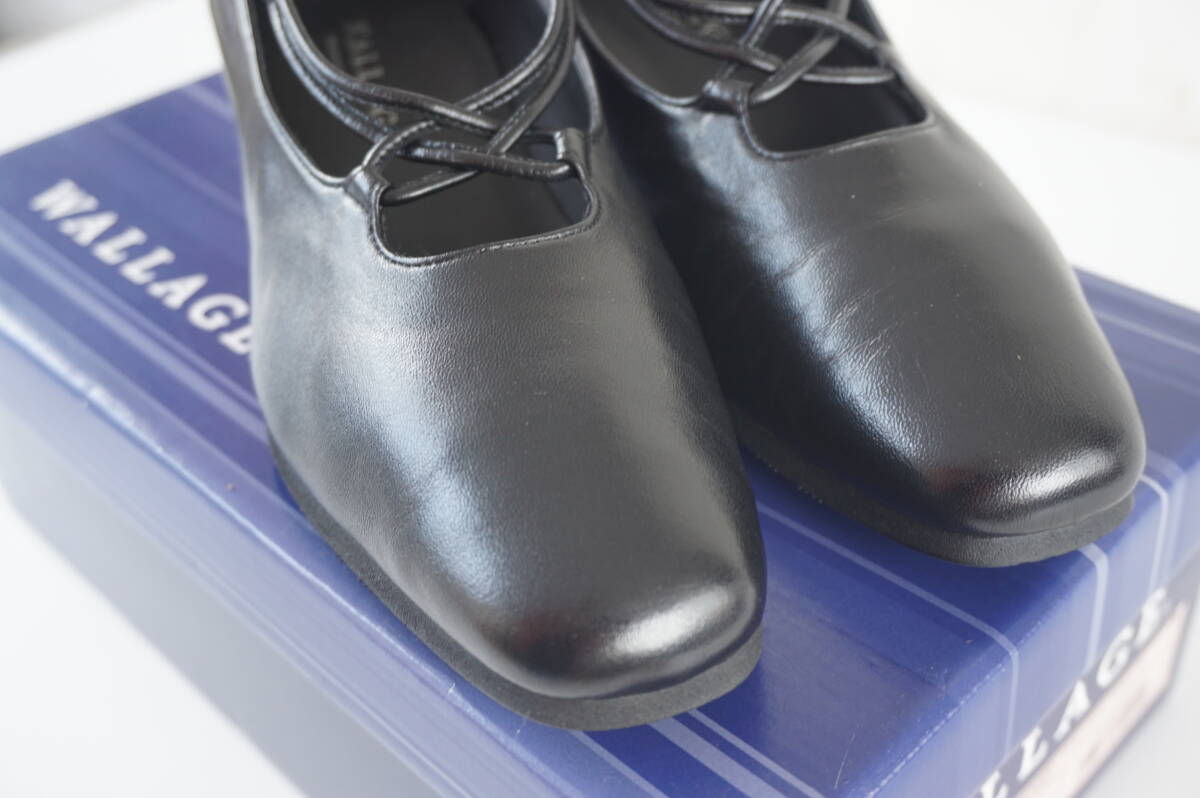 Yahoo!オークション - Wallage asics 23.5CM 2E パンプス/靴 レザー 黒...