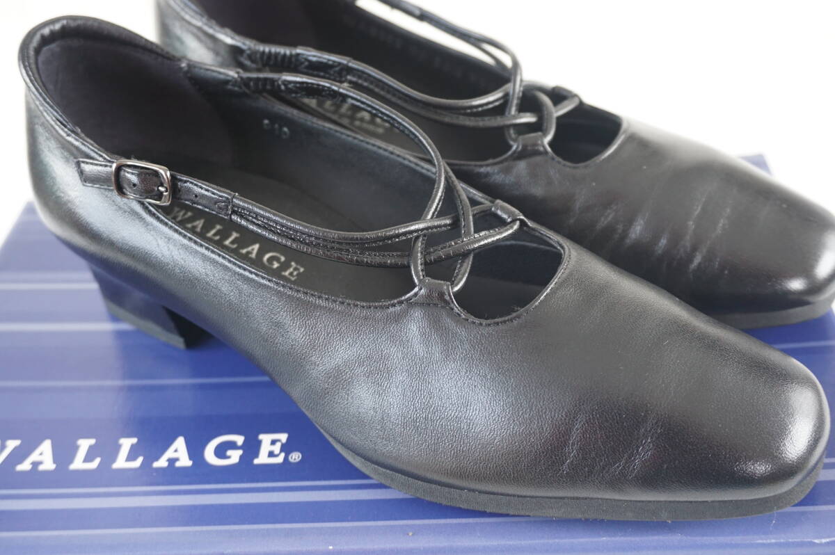 Yahoo!オークション - Wallage asics 23.5CM 2E パンプス/靴 レザー 黒...