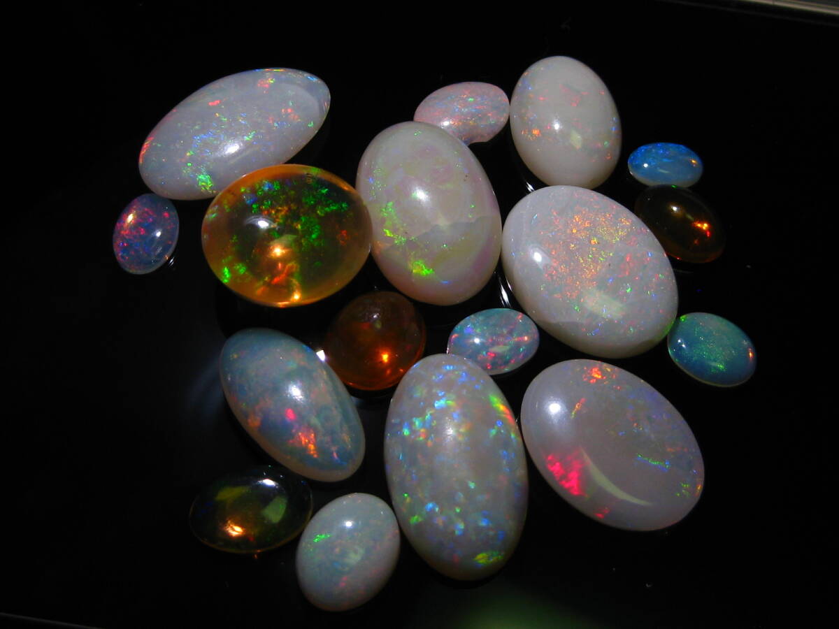 Yahoo!オークション - 【42.5ct】 オパール ルース セット ファイアー...