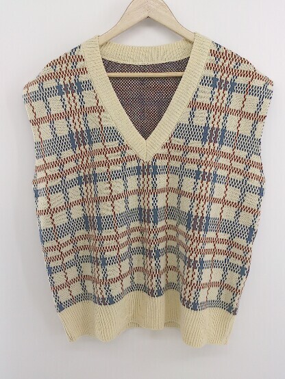 Yahoo!オークション - DAZY Vネック チェック フレンチスリーブ ニッ...