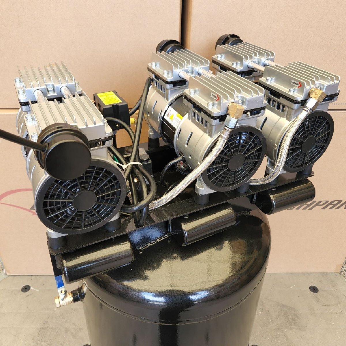 Yahoo!オークション - 縦型 3馬力ハイパワー3HP 超静音 オイルレスコ...