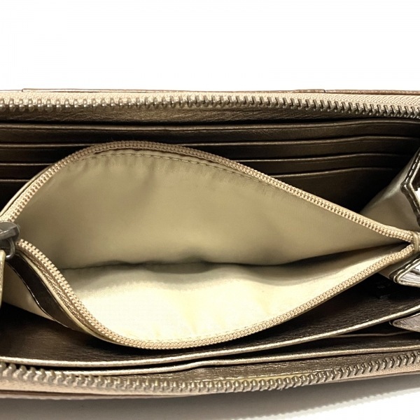 コーチ COACH 長財布 - レザー ブロンズ ラウンドファスナー コーチ COACH 長財布 - レザー ブロンズ ラウンドファスナー
