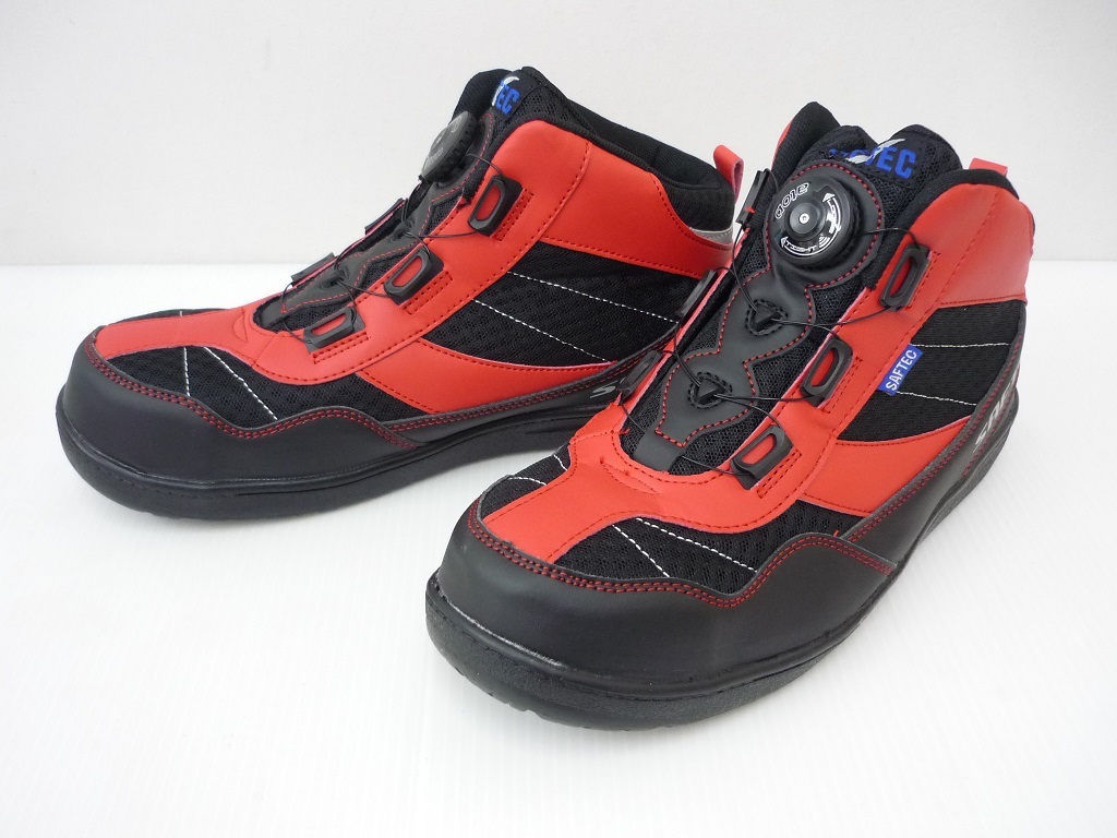 932／ 格安 鋼製先芯入り安全靴 脱ぎ履きカンタン ダイヤル式 24.5cm ブラック×レッド クッション性 セーフティーシューズ 反射材(24.5cm)｜売買されたオークション情報 ...